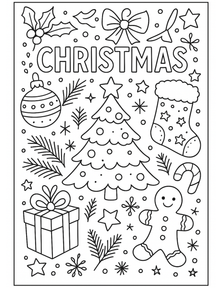 6 Pack Christmas Coloring Pages – paper.ink.scissors
