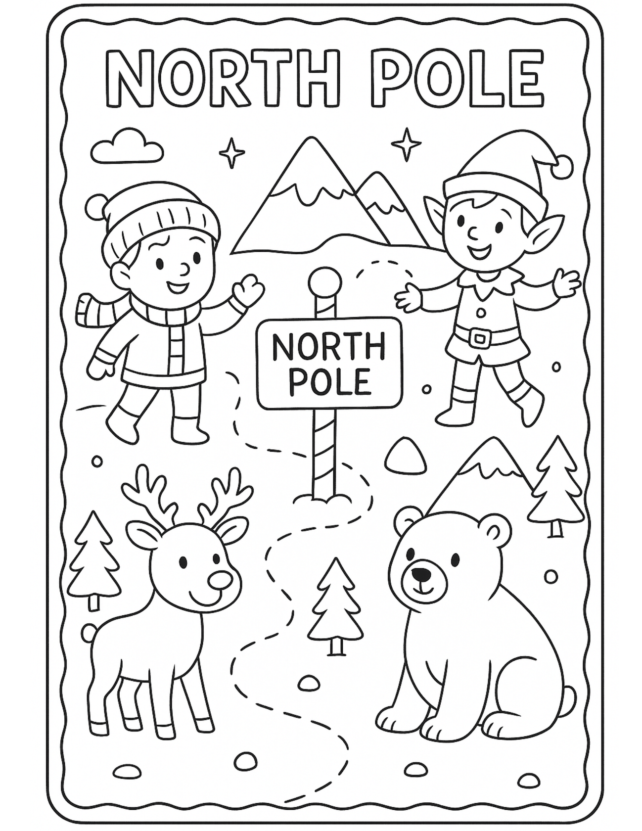 6 Pack Christmas Coloring Pages – paper.ink.scissors