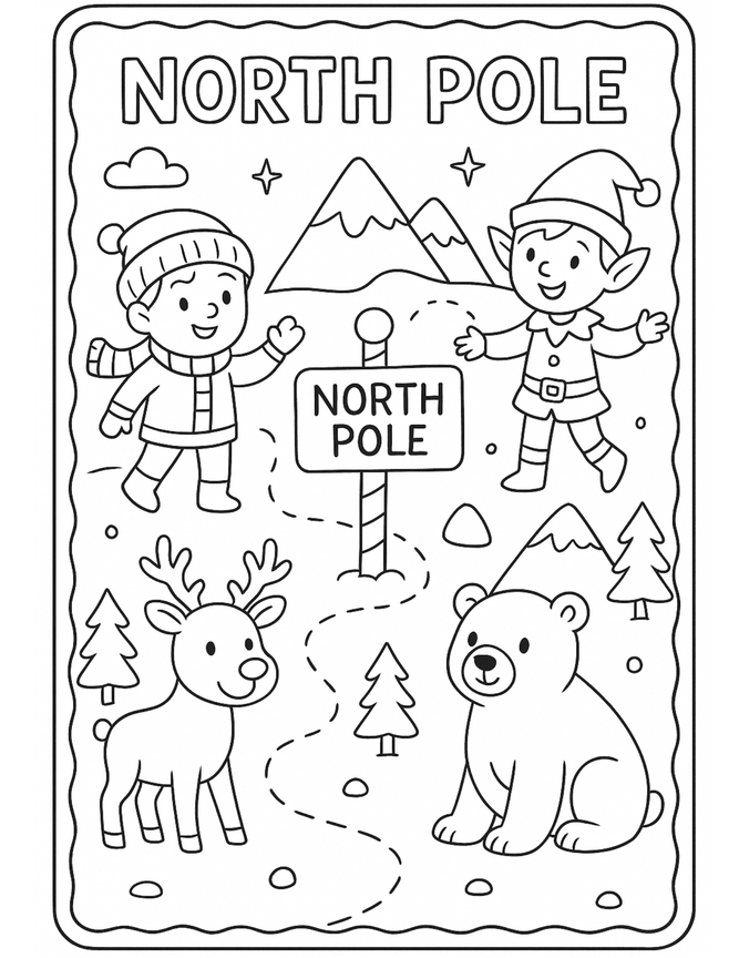 6 Pack Christmas Coloring Pages – paper.ink.scissors