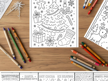 6 Pack Christmas Coloring Pages – paper.ink.scissors