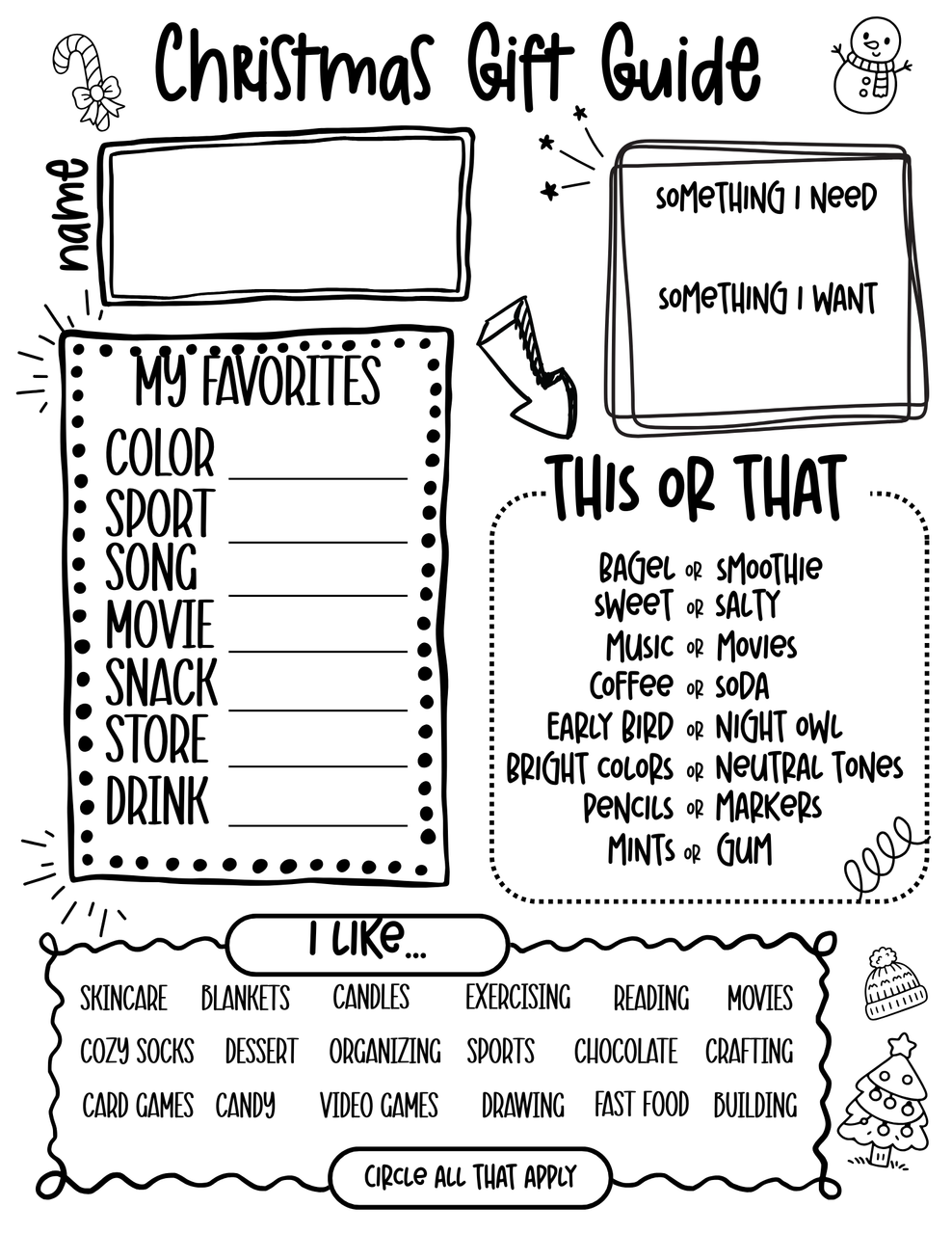 Christmas Gift Guide Survey – paper.ink.scissors
