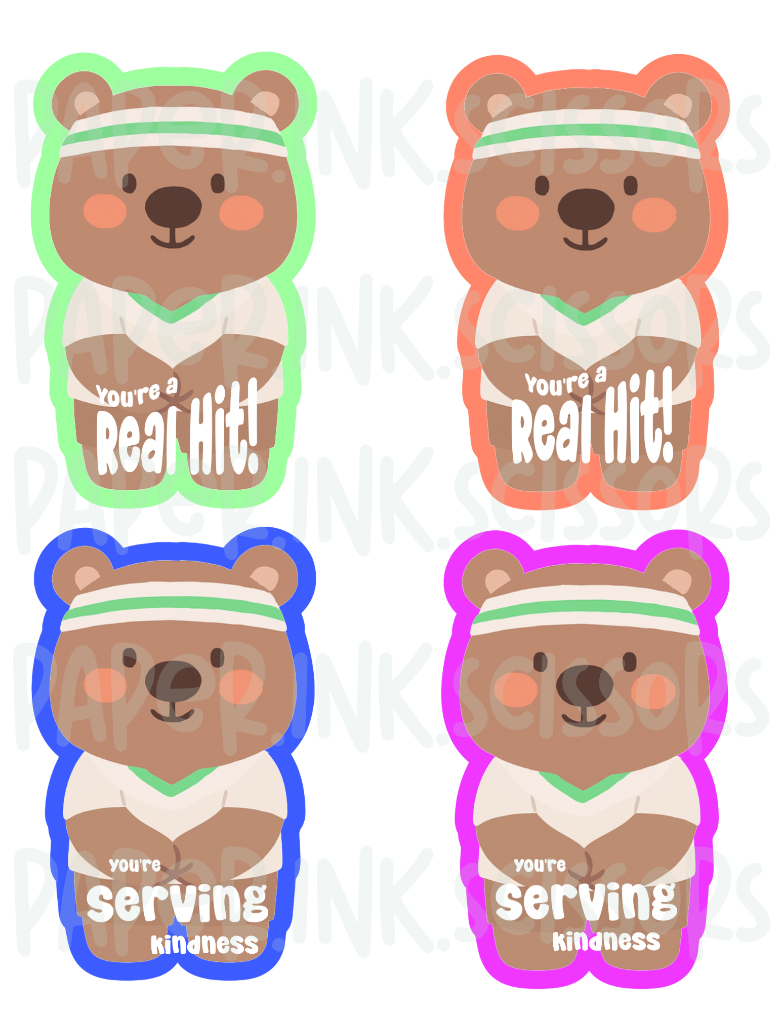Pickle ball Bear Valentine – paper.ink.scissors