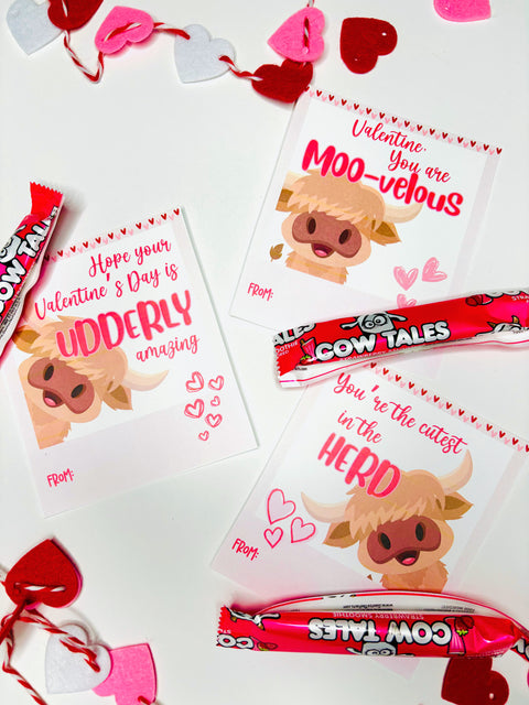 Highland Cow | Printable Valentine – paper.ink.scissors